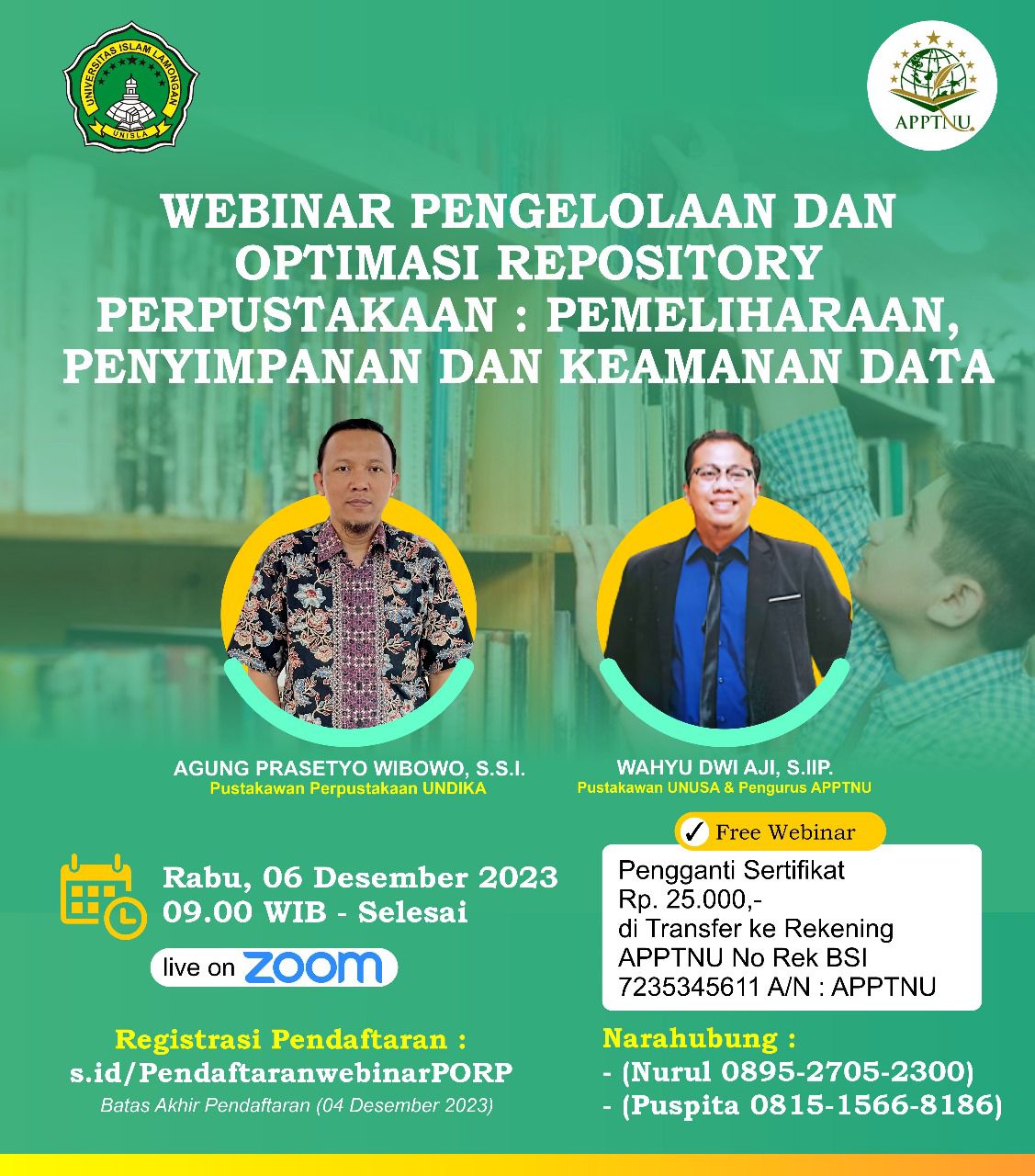 Webinar Pengelolaan dan Optimasi Repository Perpustakaan (pemeliharaan ...